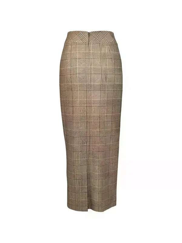 D.exterior Checked Midi Pencil Skirt
