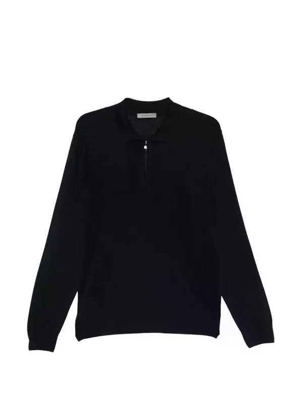 Corneliani Zip Knitted Polo Shirt