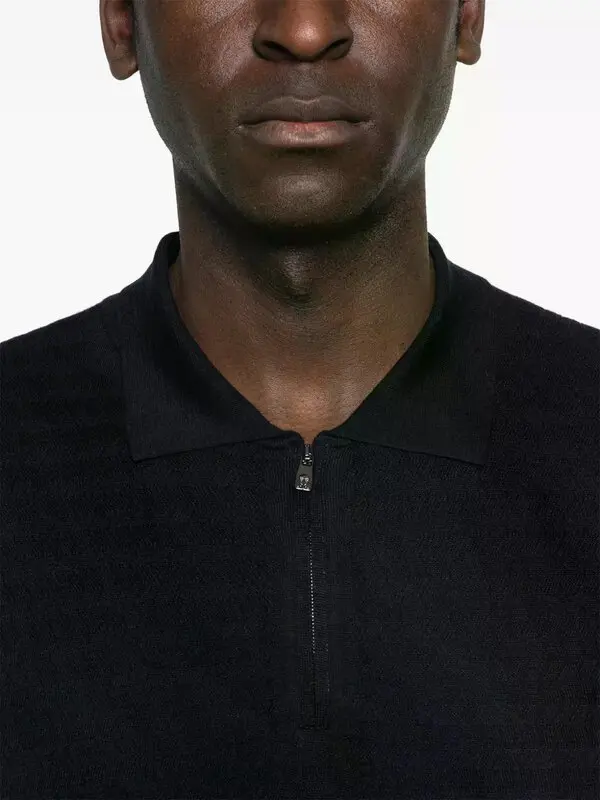 Corneliani Zip Knitted Polo Shirt