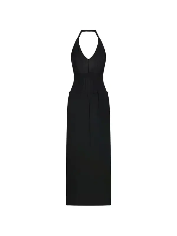 Attico Halterneck Tulle Dress - Black