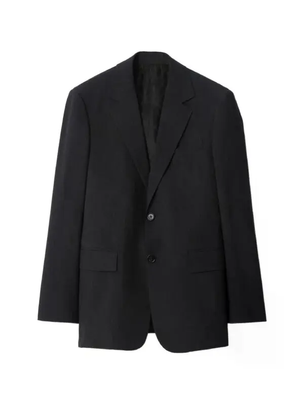 Burberry Wool Blend Tailored Jacket - Grey