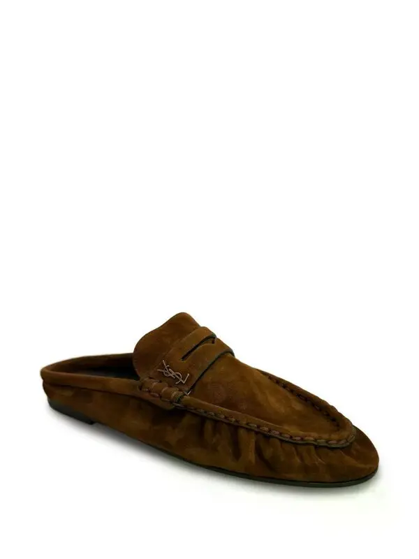 Saint Laurent Le Loafer Mules - Brown