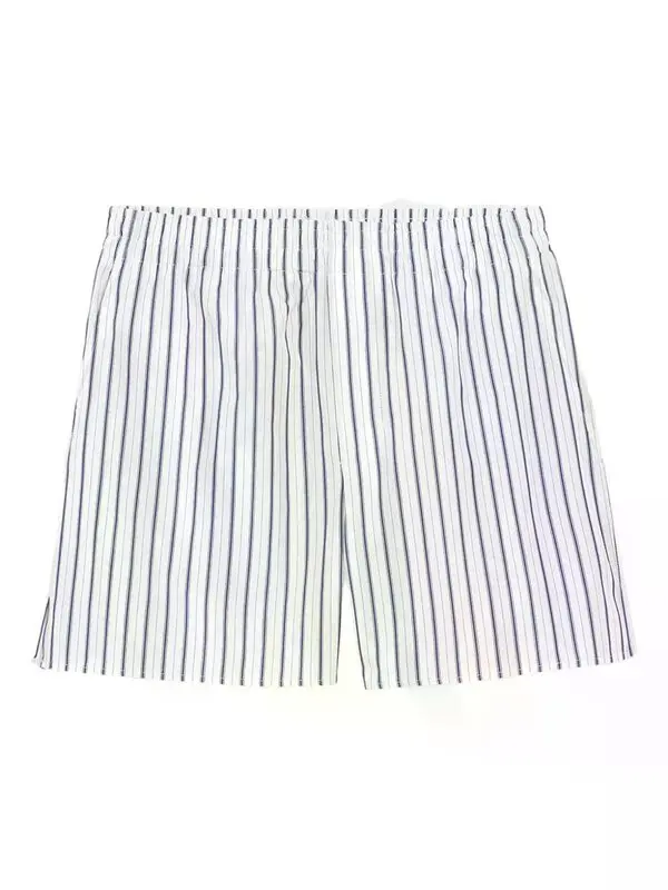 Ami Striped Elasticated-waist Shorts - White