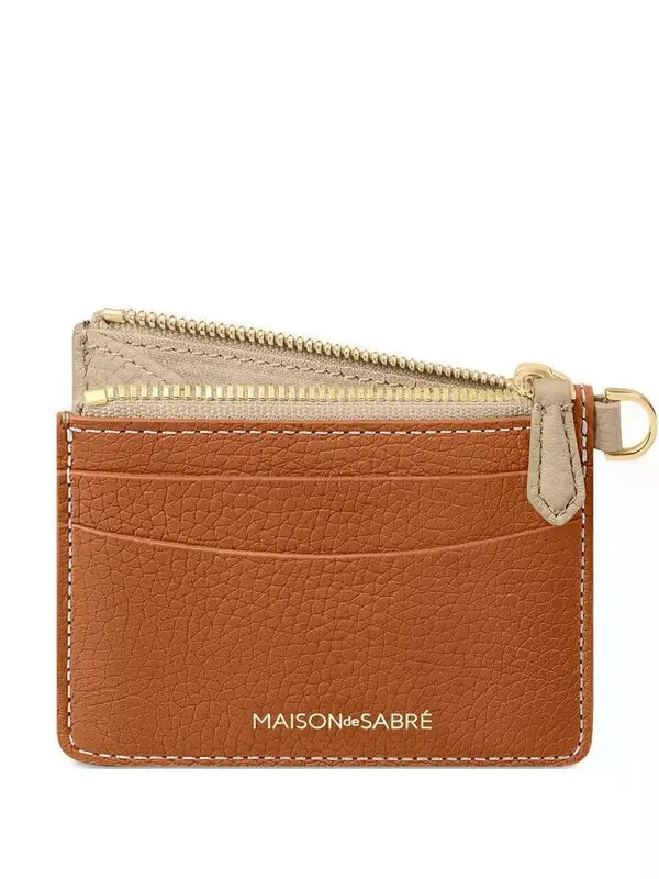 MAISON DE SABRE Zipped Leather Card Holder - Brown