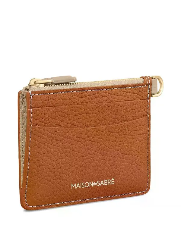 MAISON DE SABRE Zipped Leather Card Holder - Brown