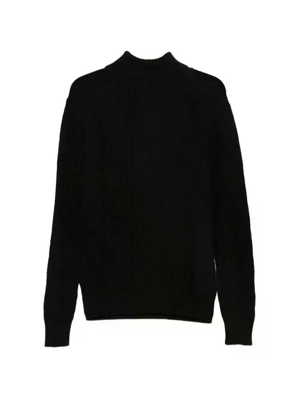 John Richmond Patterned Rollneck Sweater - Black