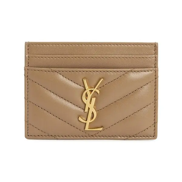 Saint Laurent Cassandre Card Holder - Beige Brown