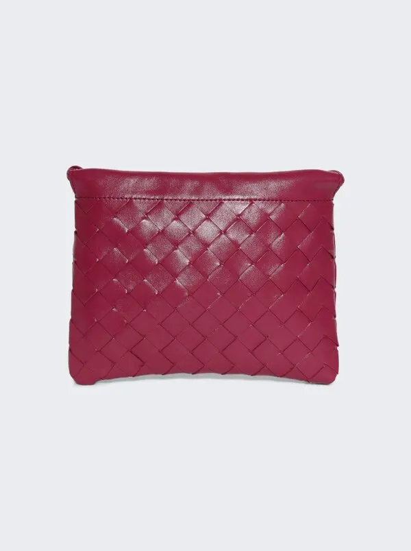 Bottega Veneta Intrecciato Leather Pouch - Burgundy