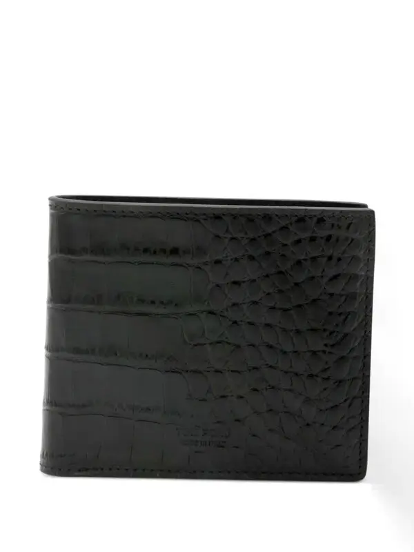 TOM FORD Crocodile-effect Wallet - Black