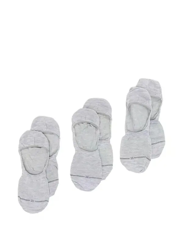 Zegna Logo-embroidered Invisible Socks - Grey