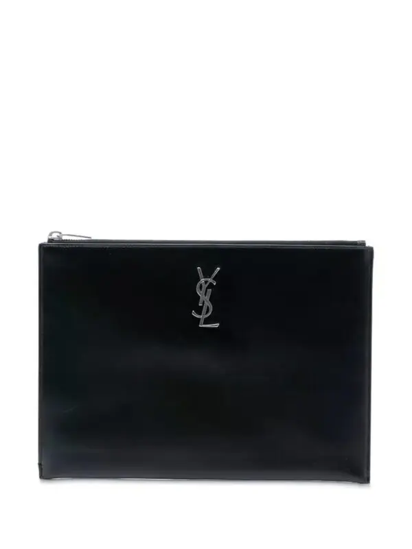 Saint Laurent 2018 Leather Monogram Ipad Case Clutch