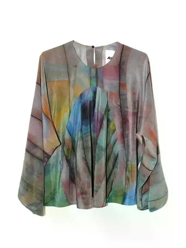 ANNTIAN Printed Silk Blouse