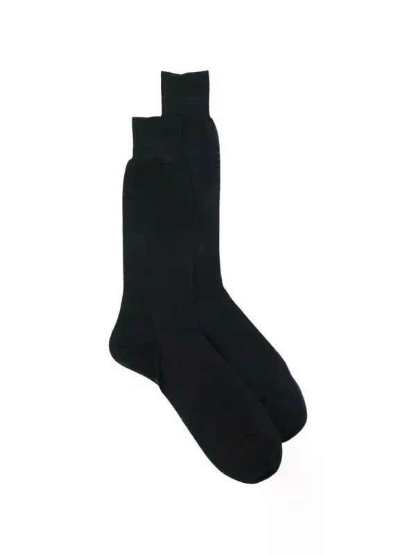 Zegna Logo-print Mid-calf Socks - Black