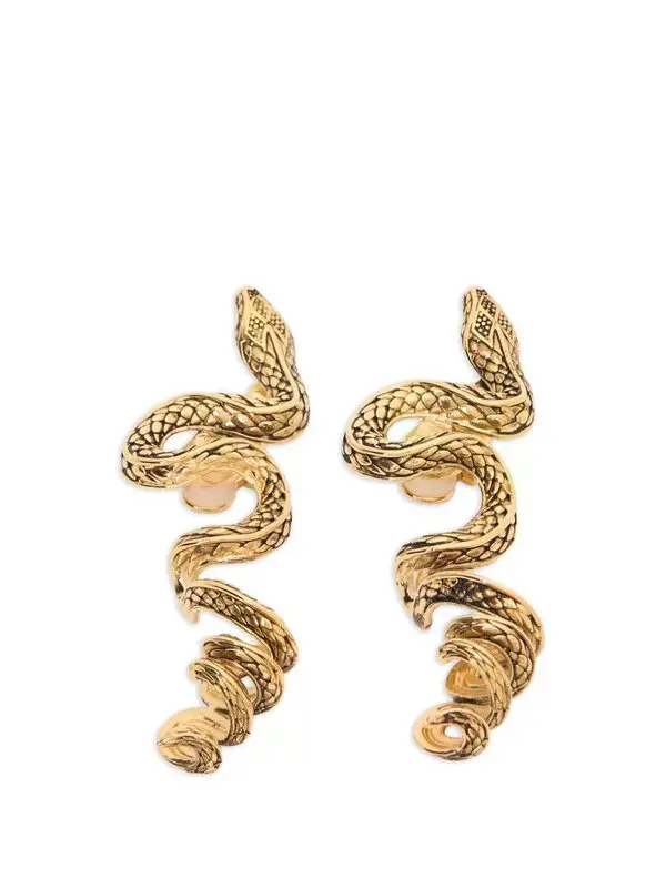 Roberto Cavalli Serpentine Clip-on Earrings - Gold