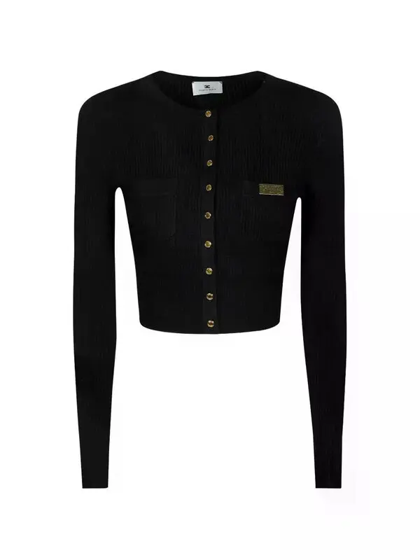 Elisabetta Franchi Micro-braided Knit Cardigan - Black