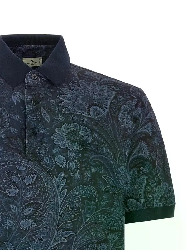 Etro Arnica Paisley Pegaso Polo Shirt - Blue