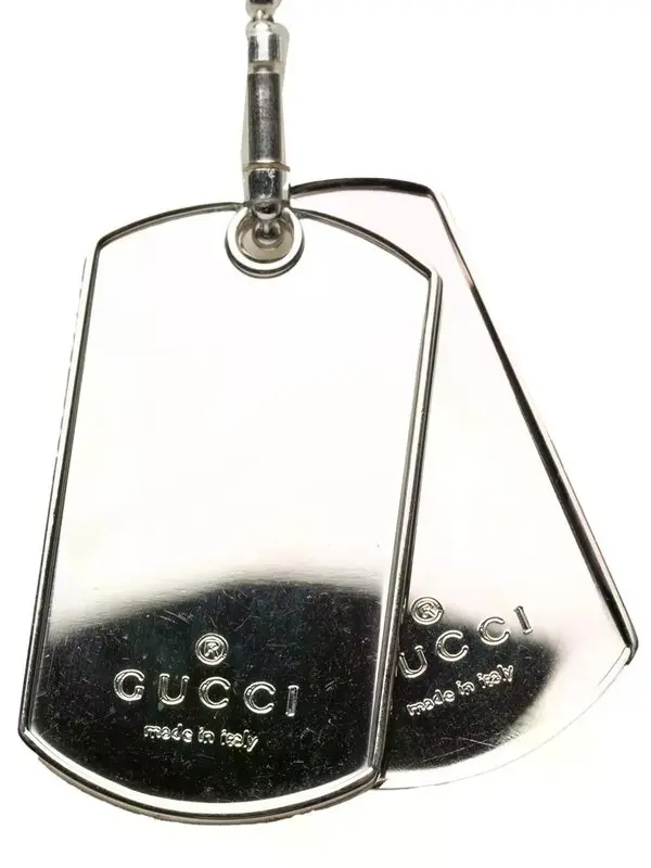 Gucci Dog Tag Pendant Necklace - Silver