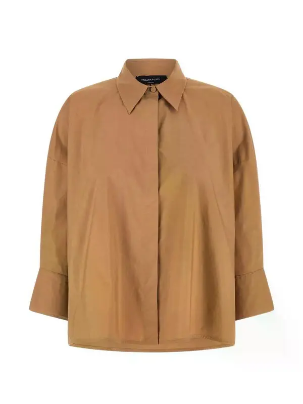 Fabiana Filippi Tulle Diamond-thread Shirt - Brown