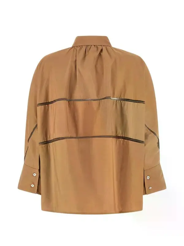 Fabiana Filippi Tulle Diamond-thread Shirt - Brown