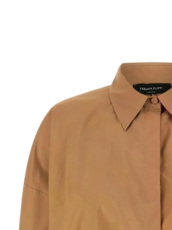 Fabiana Filippi Tulle Diamond-thread Shirt - Brown
