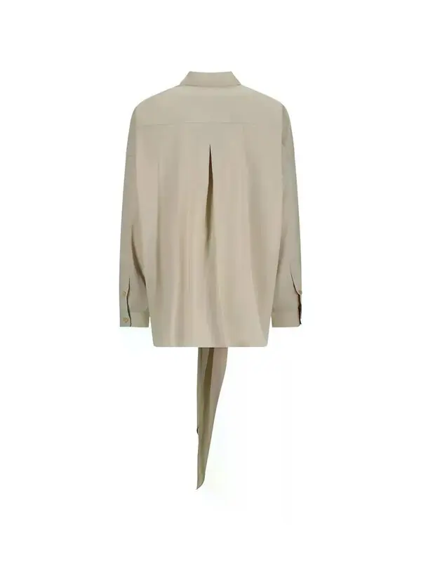DARKPARK Romy Tie-fastening Draped Shirt - Neutrals