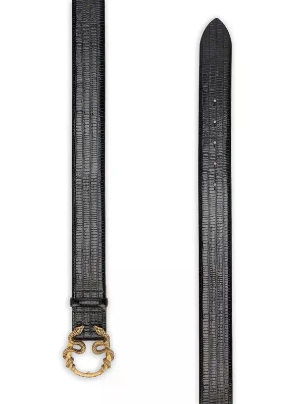 Roberto Cavalli Serpentine Buckle Leather Belt