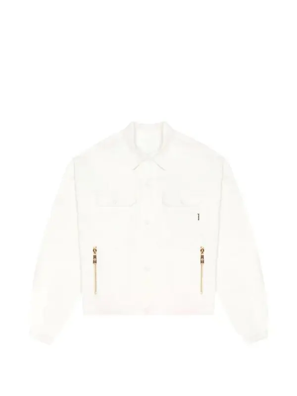 PLACE OF ËLMS Long-sleeve Denim Jacket - White