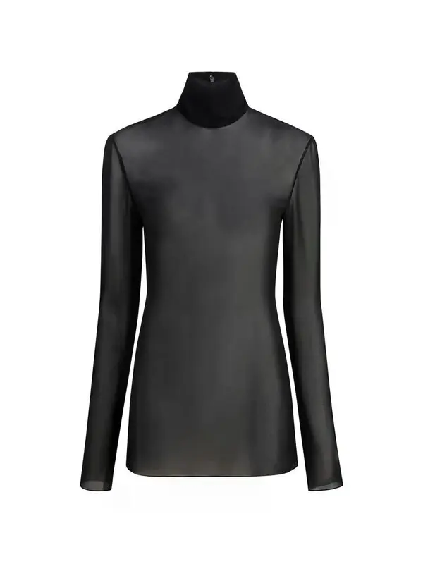 Khaite Roll-neck Long-sleeve Top - Black