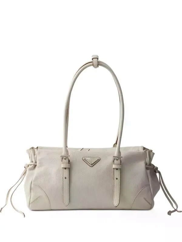 Prada Leather Tote Bag - Neutrals