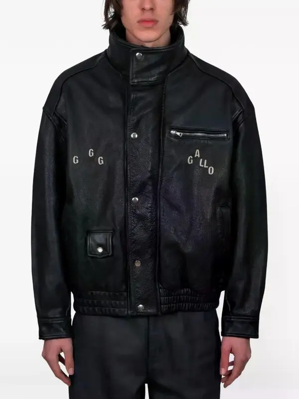 PALY HOLLYWOOD Leather Bomber Jacket
