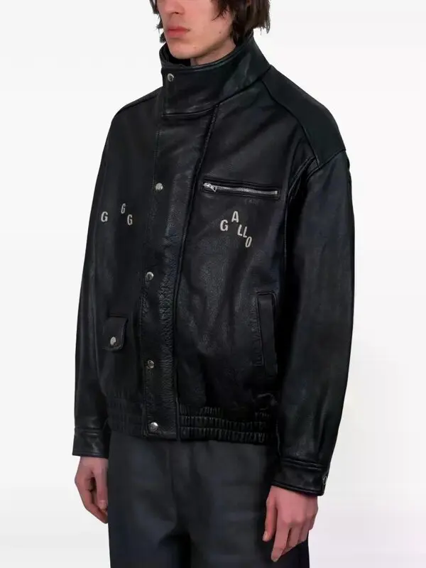 PALY HOLLYWOOD Leather Bomber Jacket