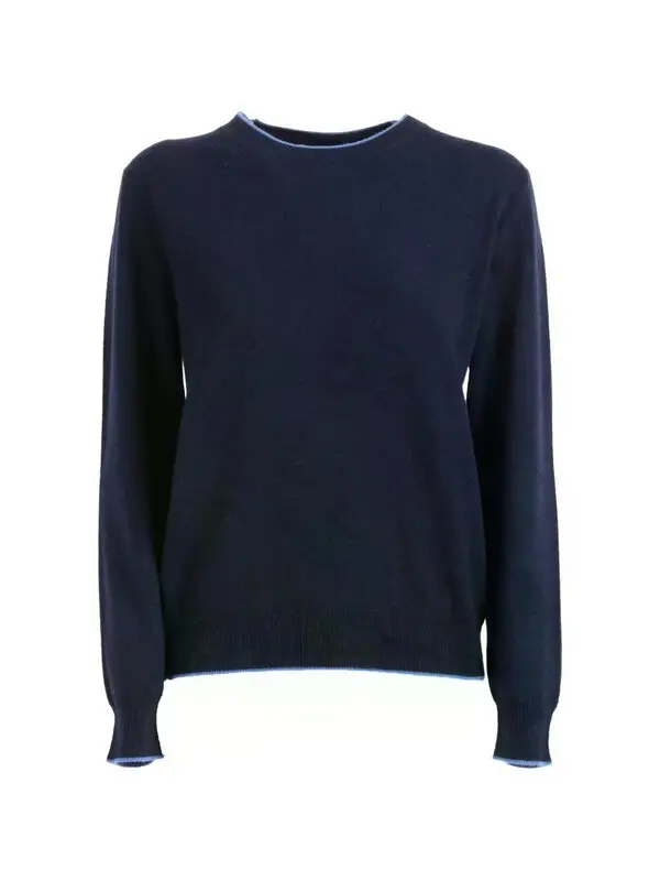 KANGRA Contrast-trim Crew-neck Sweater