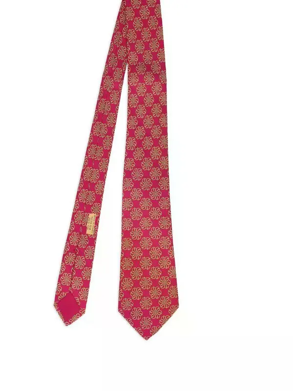 Hermès Flower-print Silk Tie