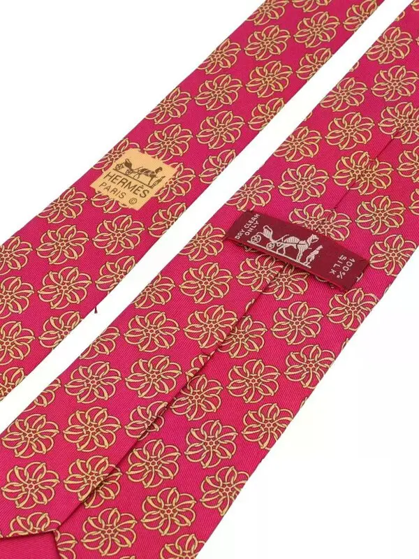 Hermès Flower-print Silk Tie