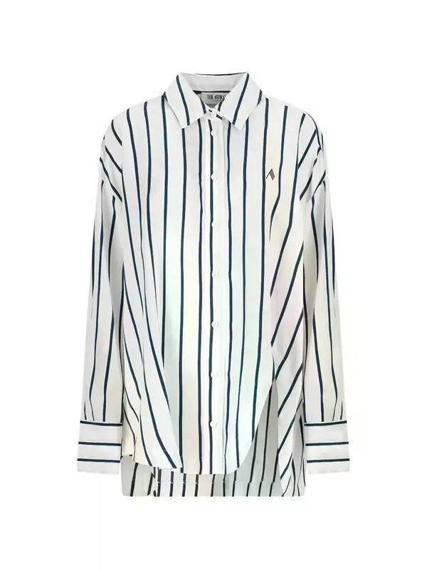 Attico Diana Striped Shirt - White