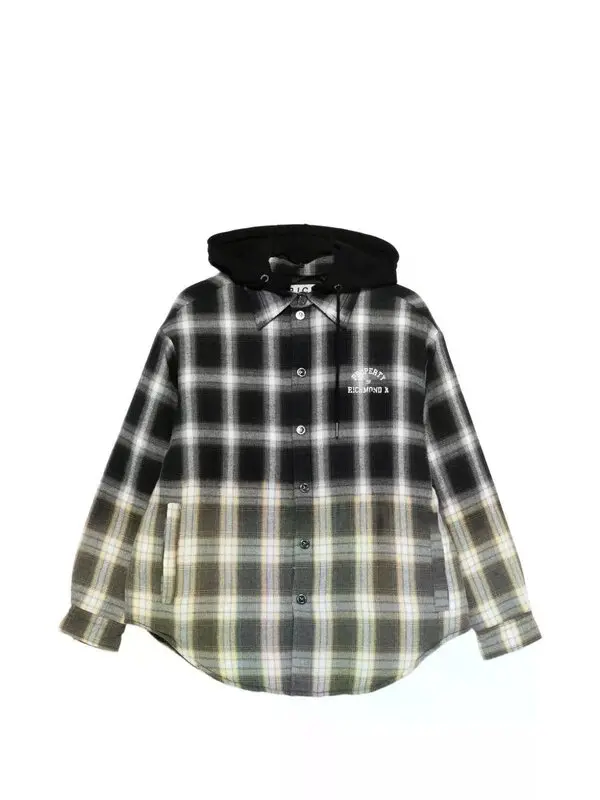 John Richmond Hooded Checked Shirt Jacket