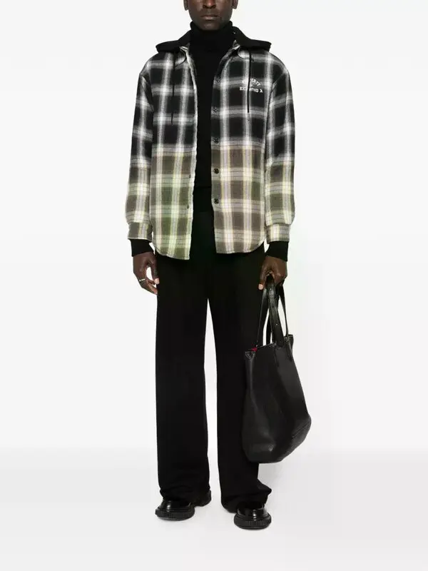 John Richmond Hooded Checked Shirt Jacket