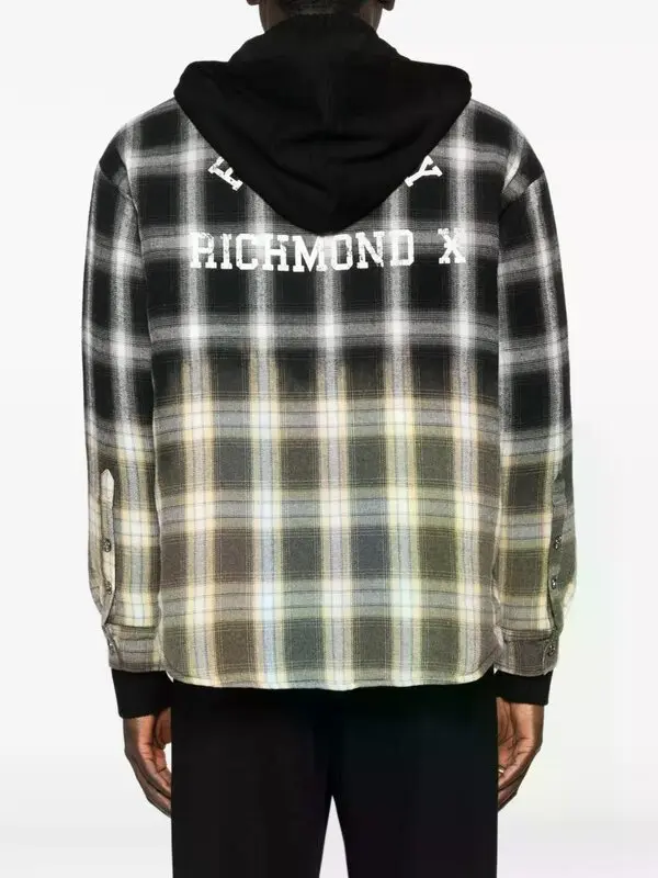John Richmond Hooded Checked Shirt Jacket