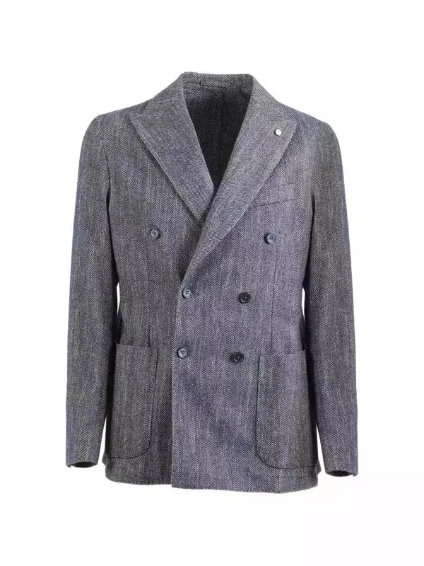 L.B.M. 1911 Herringbone Double-breasted Blazer