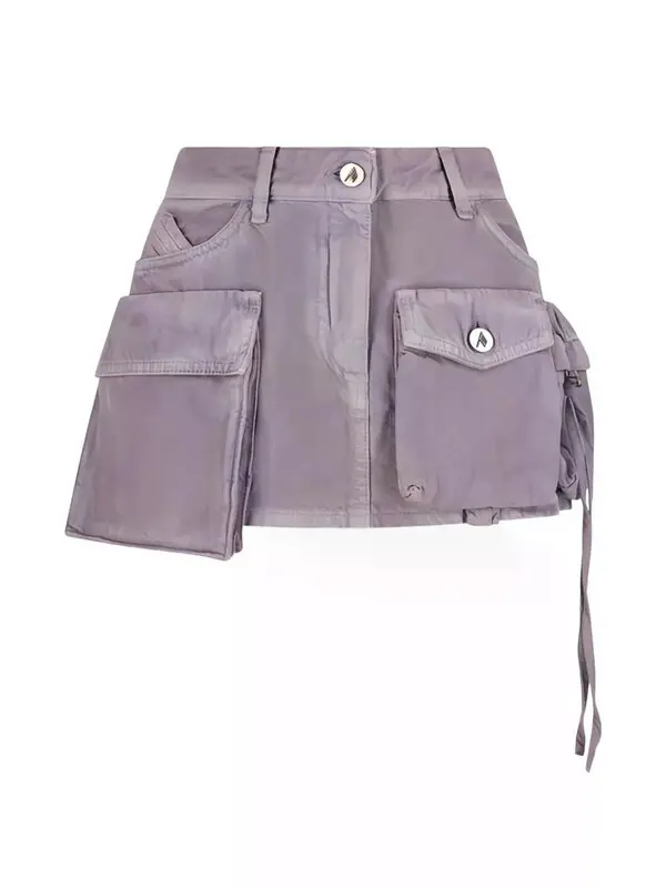 Attico Cargo-pocket Cotton Miniskirt - Grey
