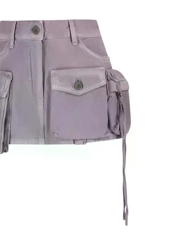 Attico Cargo-pocket Cotton Miniskirt - Grey
