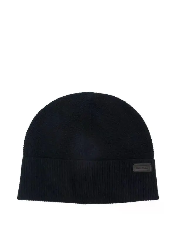 Canali Logo-patch Beanie - Blue