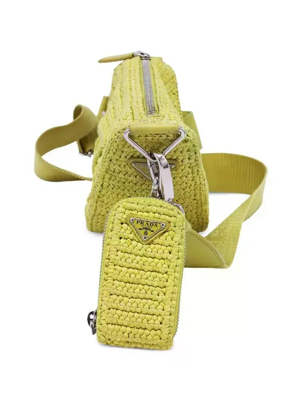 Prada Crochet Woven Triangle Shoulder Bag