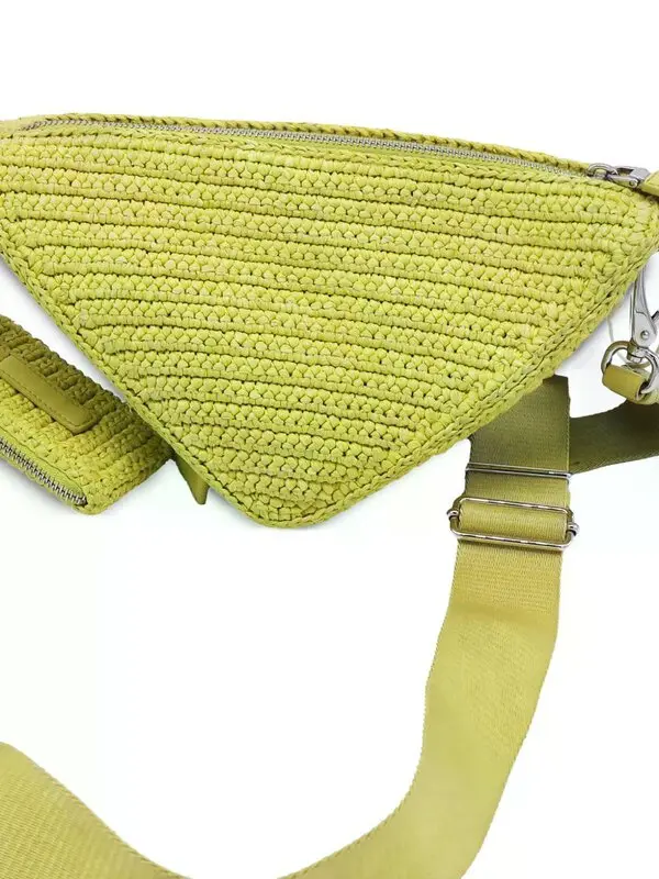 Prada Crochet Woven Triangle Shoulder Bag