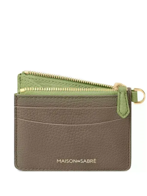 MAISON DE SABRE Zipped Card Leather Card Holder - Grey