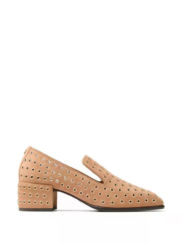 JIMMY CHOO Eliot Metal-eyelet Loafers