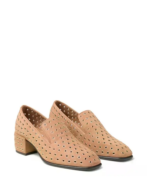 JIMMY CHOO Eliot Metal-eyelet Loafers