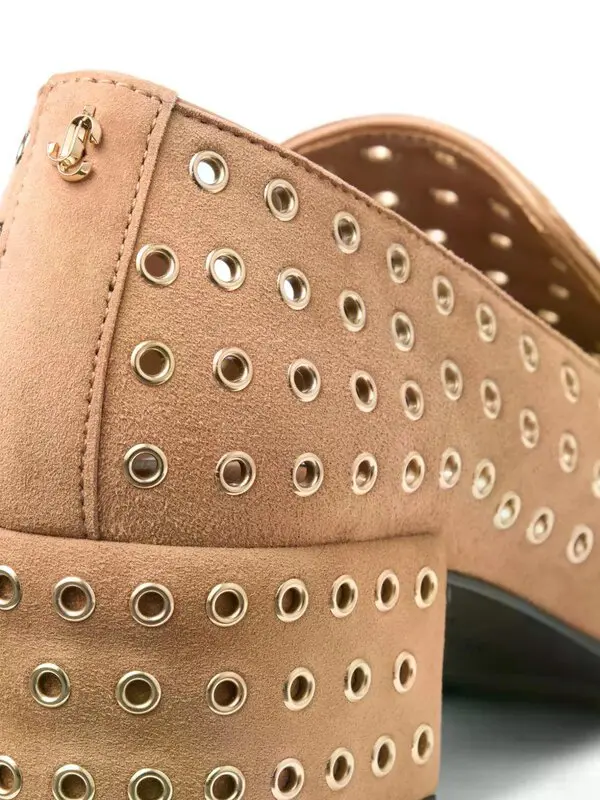 JIMMY CHOO Eliot Metal-eyelet Loafers