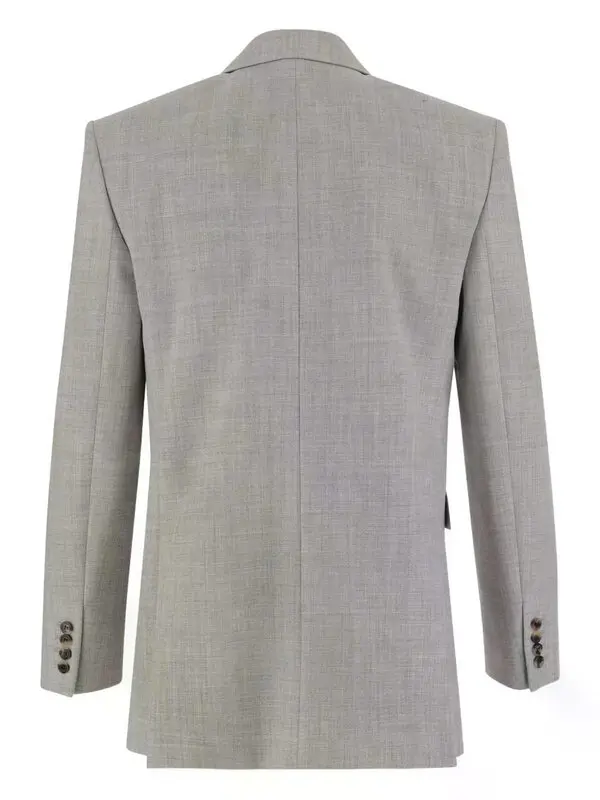 Saint Laurent Double-breasted Peaked-lapels Dinner Jacket - Grey