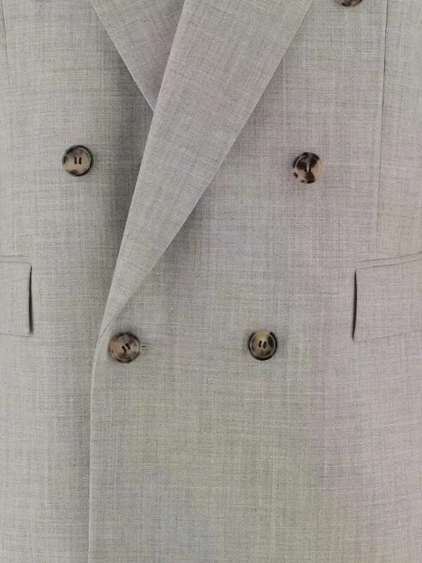 Saint Laurent Double-breasted Peaked-lapels Dinner Jacket - Grey